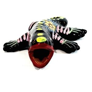 Accents | Ceramic Terracotta Hand Painted Lizard Salamander Mexican ...